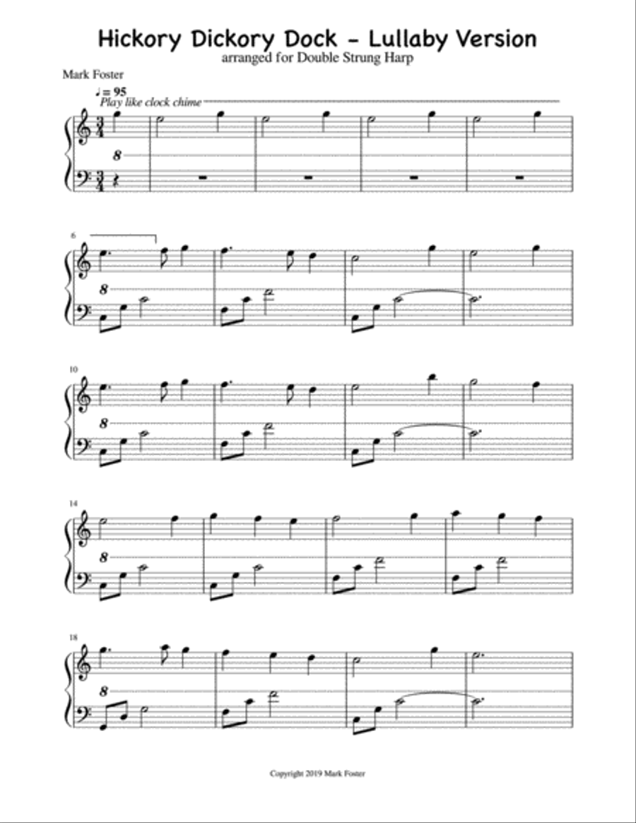 Hickory Dickory Dock // Two versions for the Beginner and Late-Beginner ...