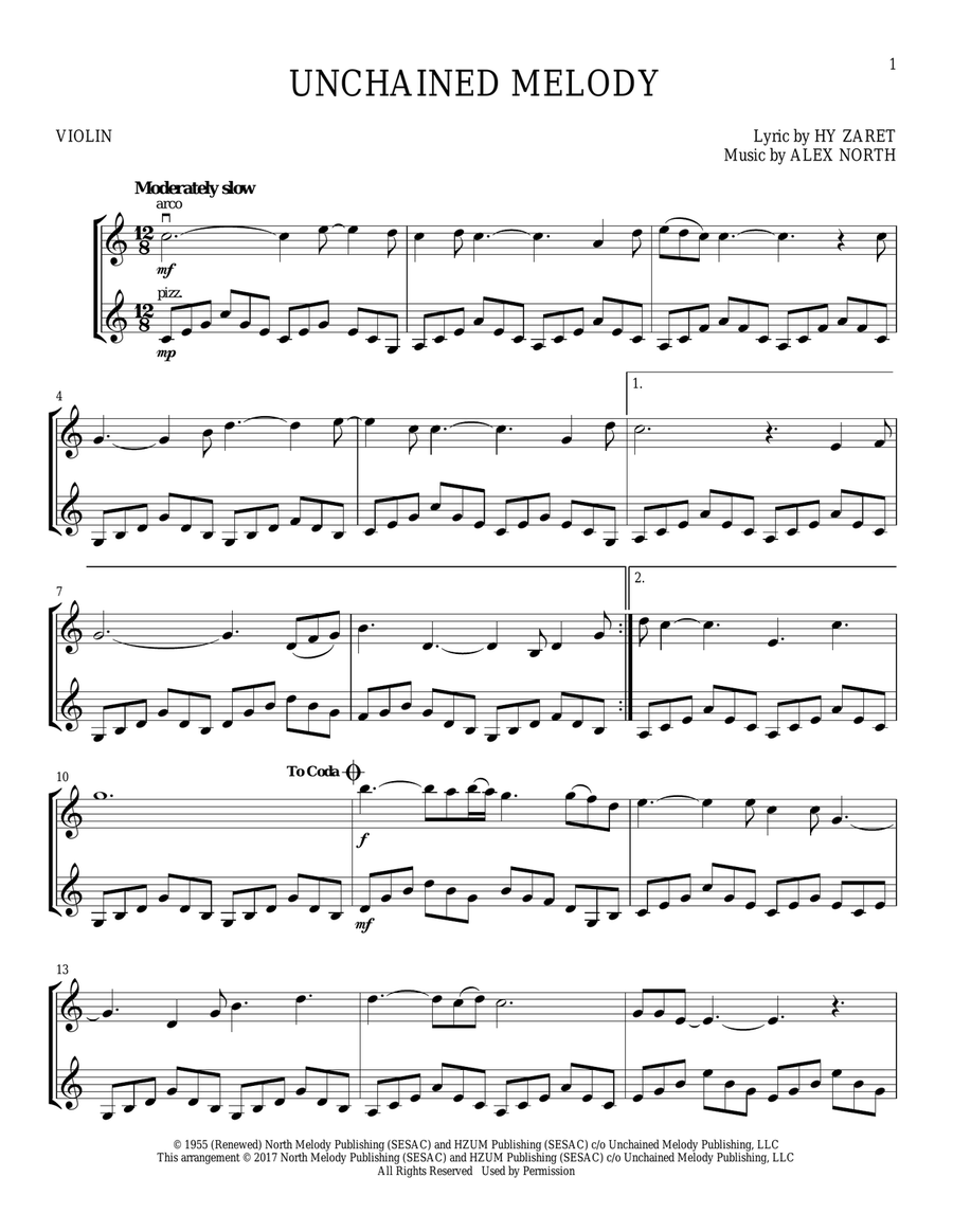 Unchained Melody By The Righteous Brothers String Duet Digital