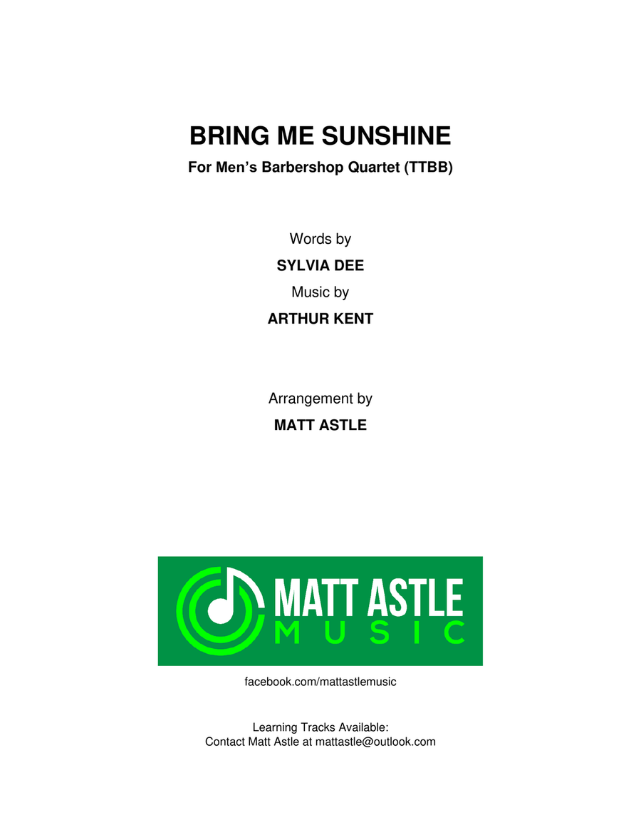 Bring Me Sunshine by Willie Nelson - Choir, Voice - Late Intermediate ...