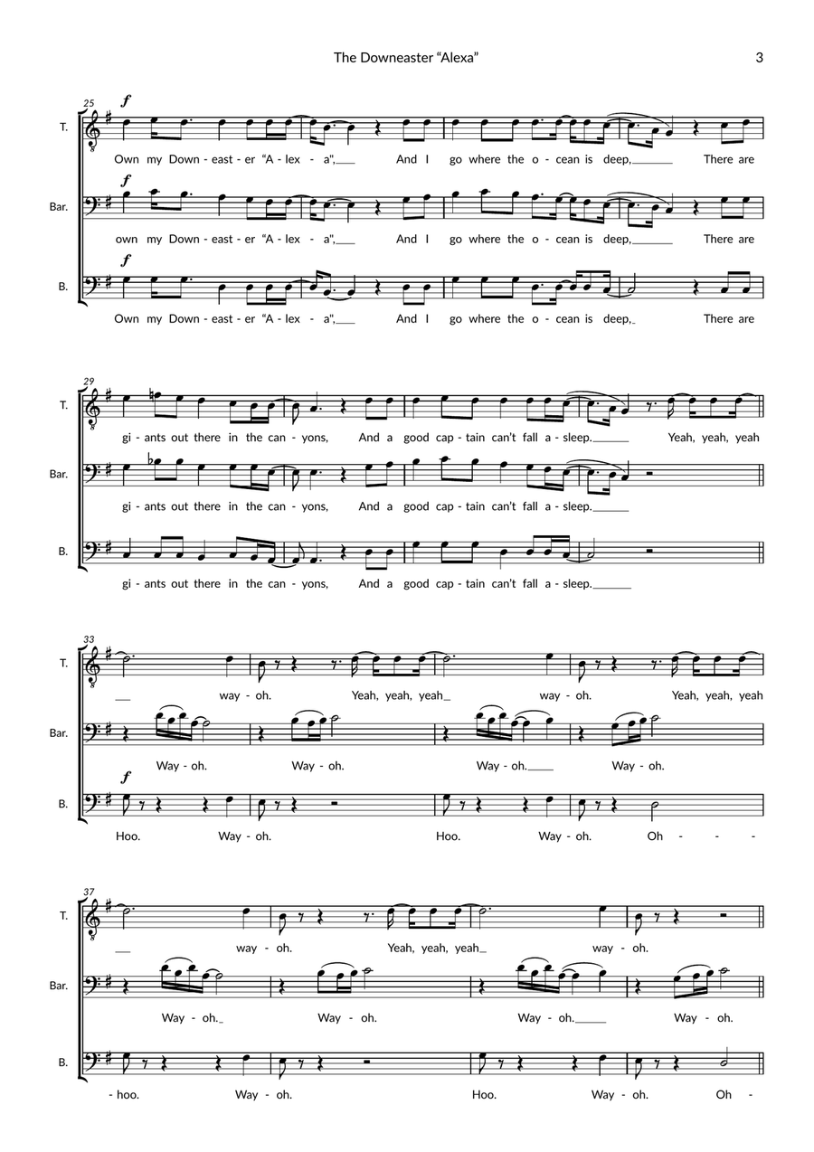 The Downeaster "Alexa" (arr. Dom Stichbury) by Billy Joel - 3-Part ...