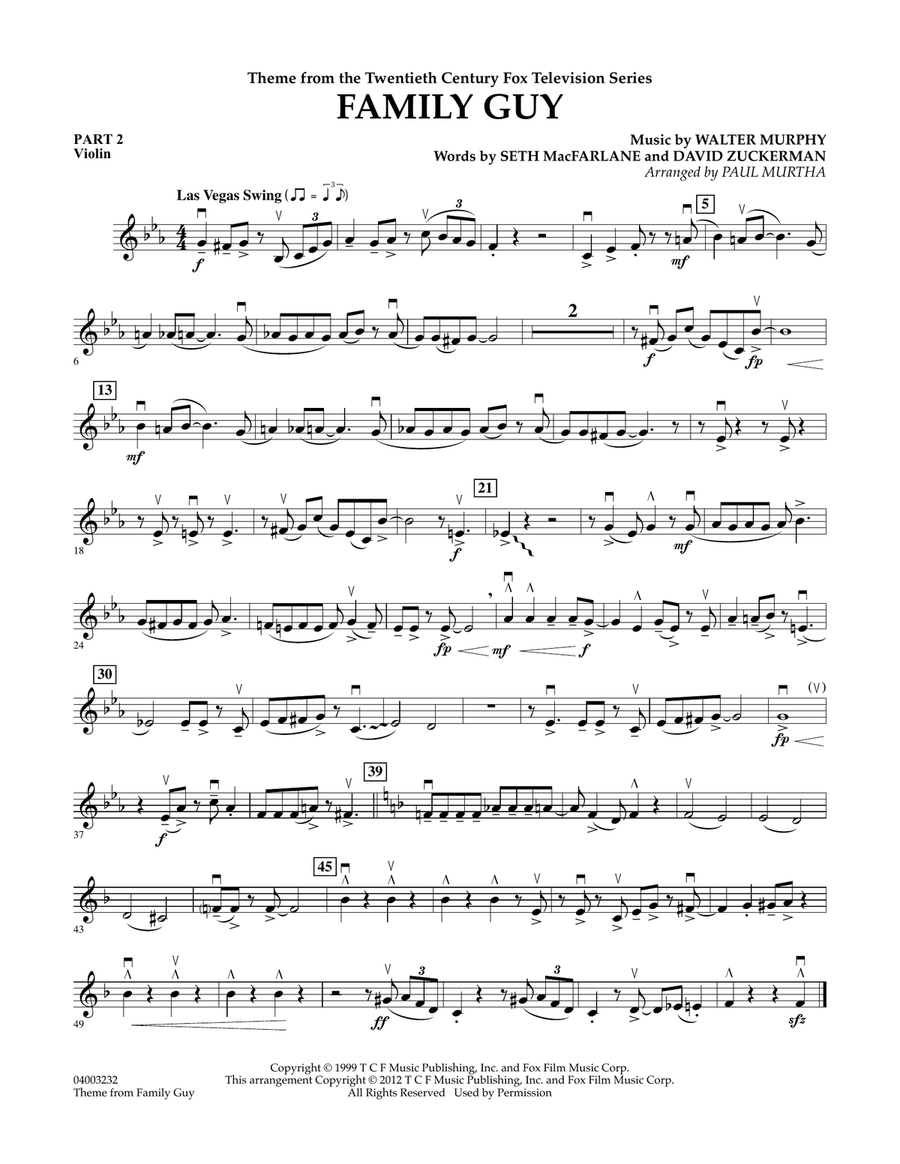 Family Guy (Theme) - Pt.2 - Violin by Paul Murtha - Concert Band ...