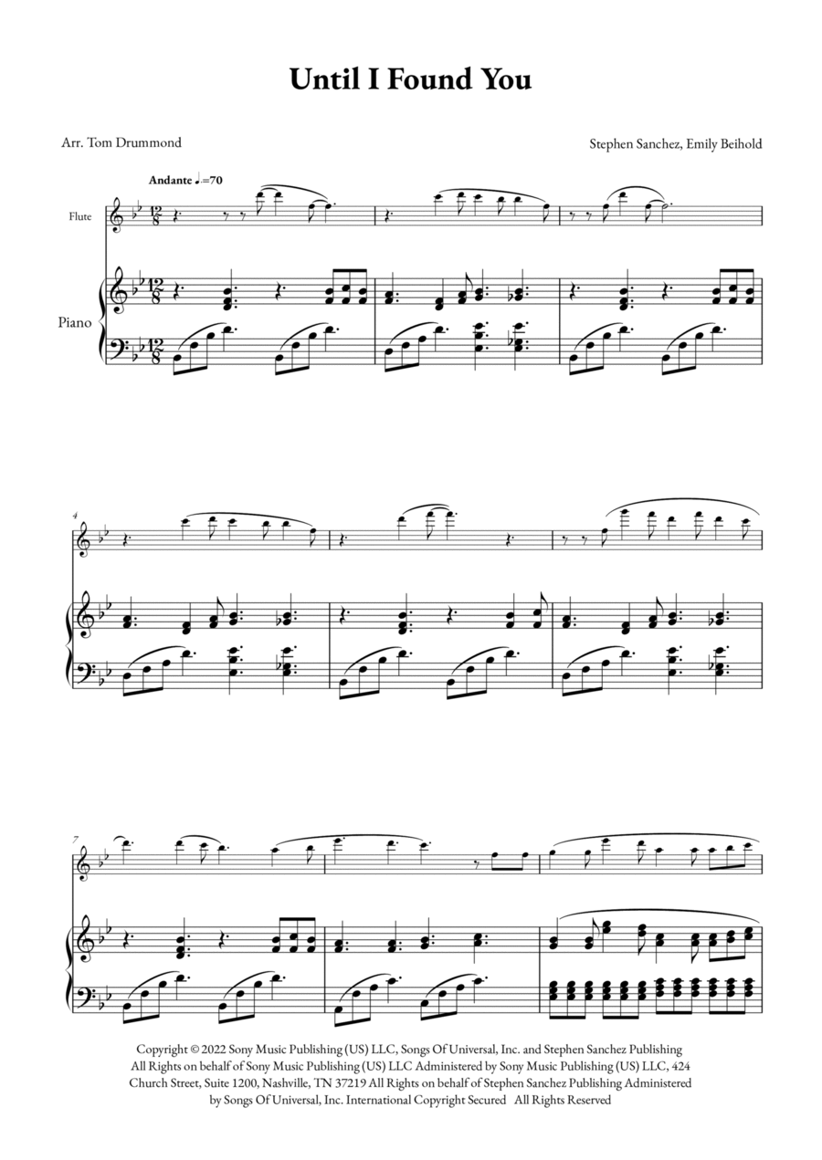 Until I Found You Flute Solo Digital Sheet Music Sheet Music Plus