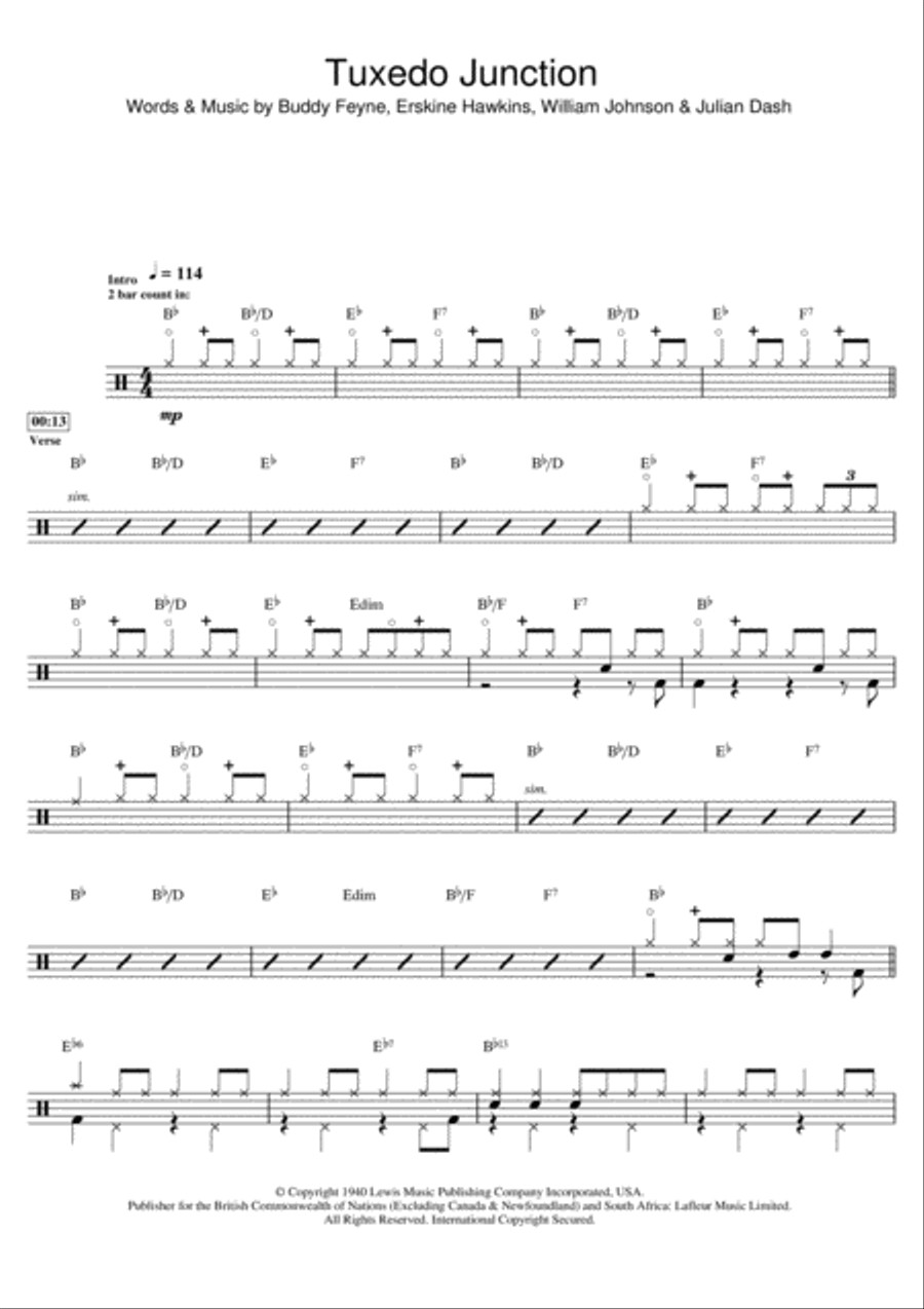 Tuxedo Junction by Glenn Miller - Drums - Digital Sheet Music | Sheet ...
