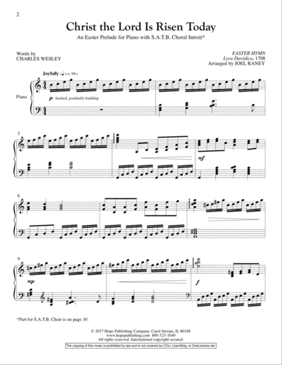 CHRIST THE LORD IS-PIANO Prelude with opt. choral introit by Joel Raney ... CHRIST THE LORD IS-PIANO Prelude with opt. choral introit by Joel Raney ...