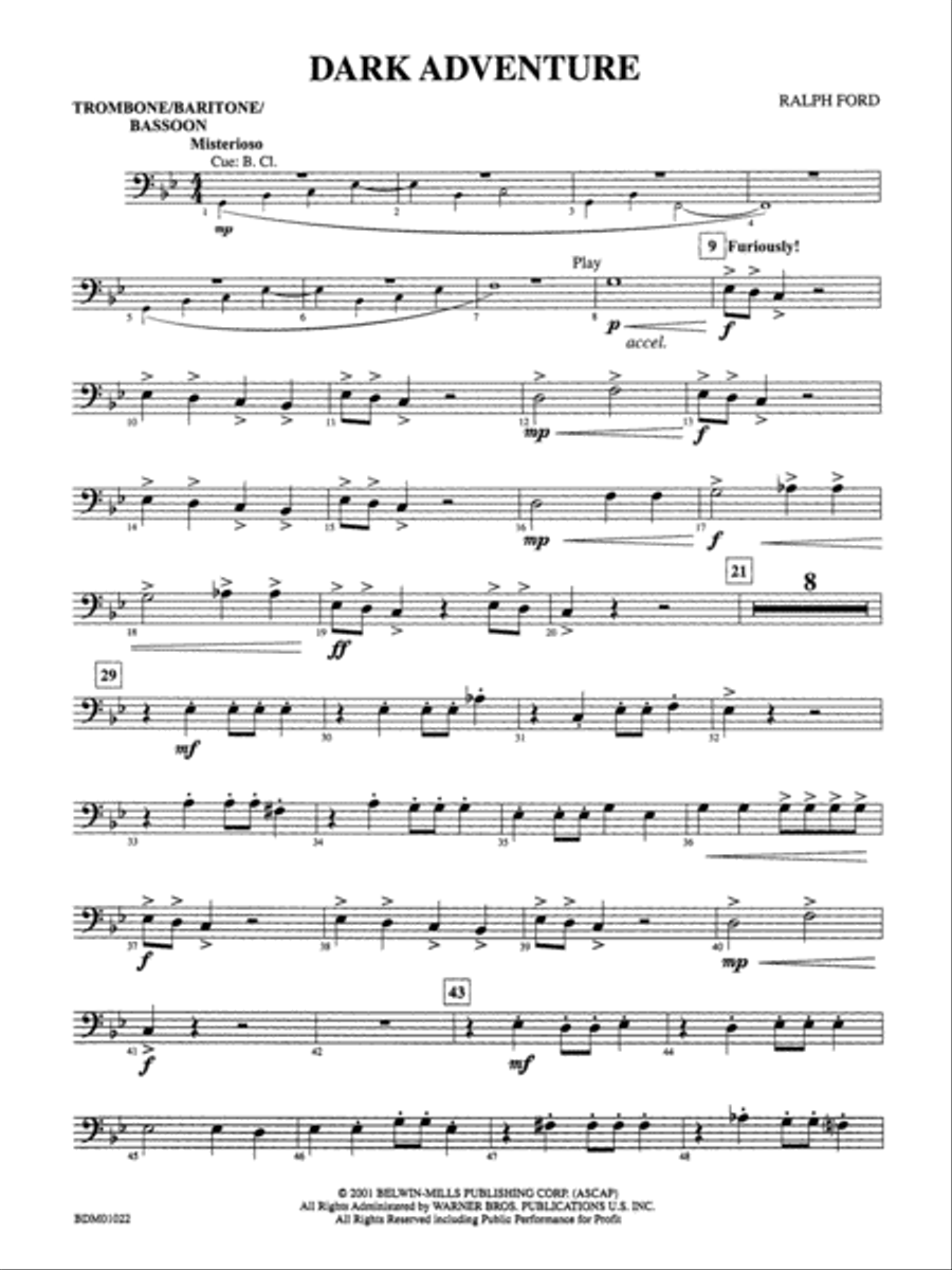 Dark Adventure: 1st Trombone by Ralph Ford - Concert Band - Digital ...