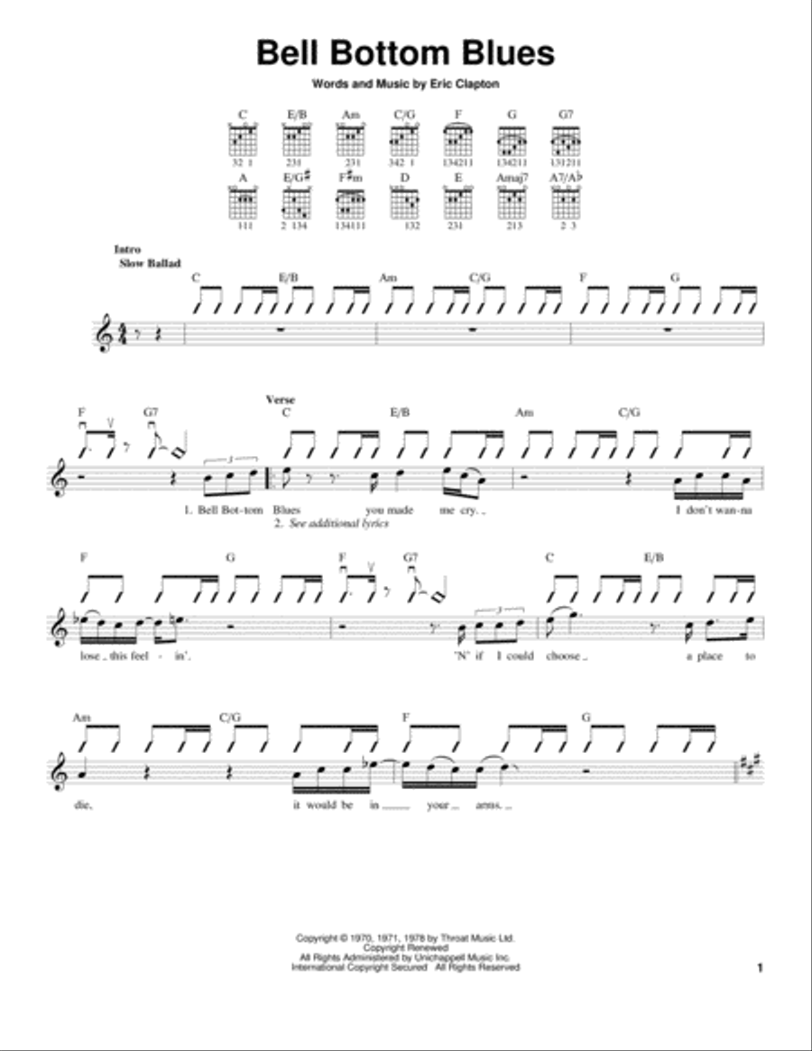 Bell Bottom Blues by Derek And The Dominoes - Acoustic Guitar - Digital ...