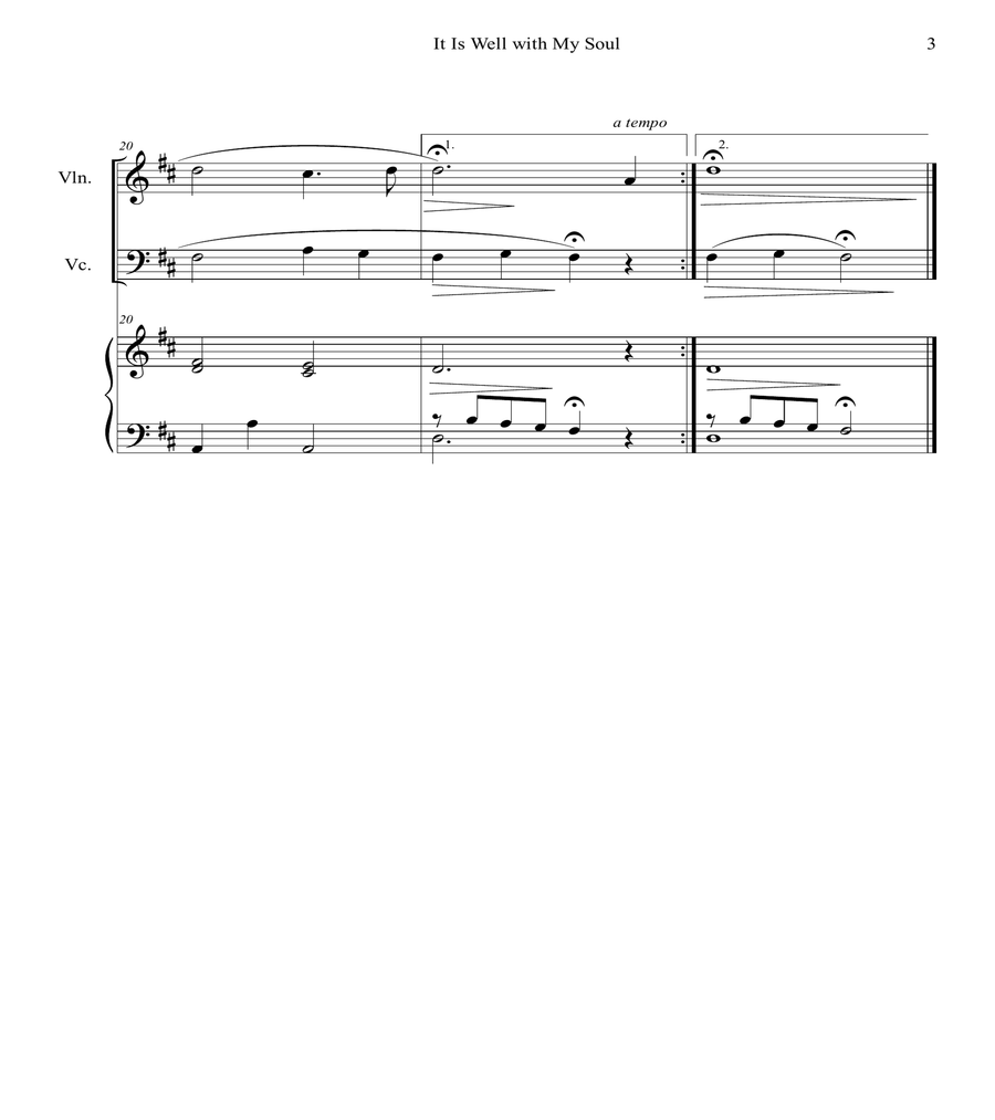 It Is Well with My Soul (Violin and Cello Duet with Piano Accompaniment ...