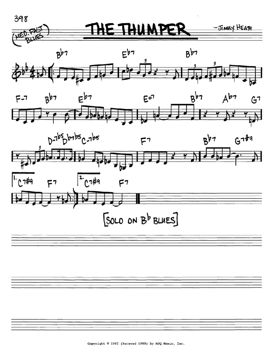 The Thumper by Jimmy Heath - School and Community - Digital Sheet Music ...