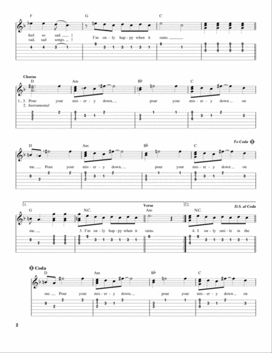 Only Happy When It Rains By Garbage Electric Guitar Digital Sheet