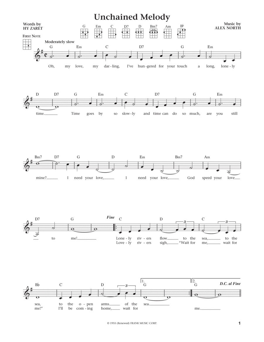 Unchained Melody From The Daily Ukulele Arr Liz And Jim Beloff By