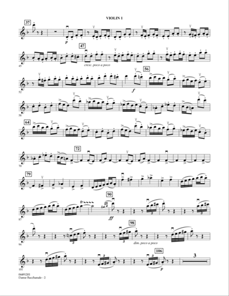 Danse Bacchanale (from Samson And Delila) - Violin 1 by Camille Saint ... Danse Bacchanale (from Samson And Delila) - Violin 1 by Camille Saint ...
