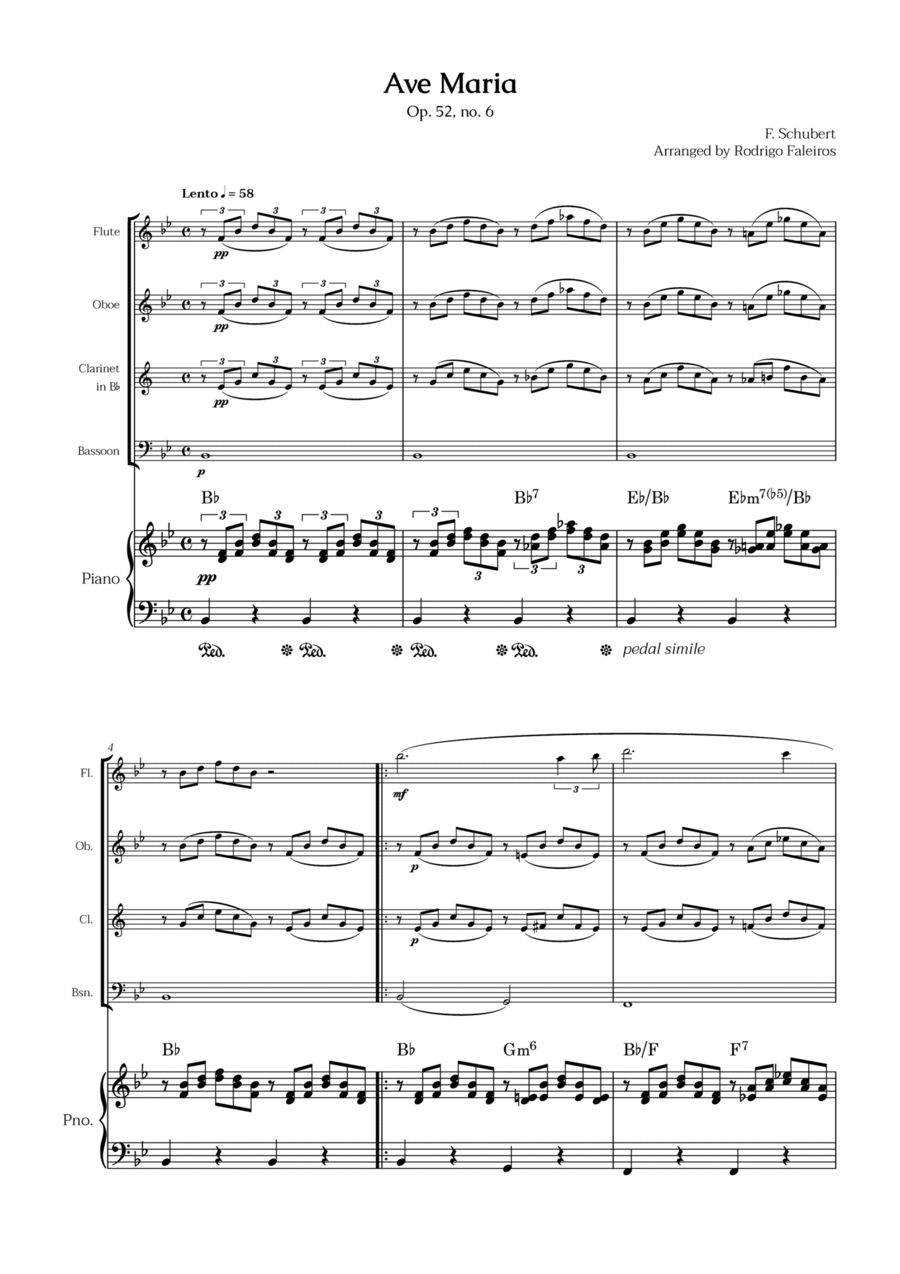 Ave Maria Schubert By Franz Schubert Chamber Music Digital Sheet