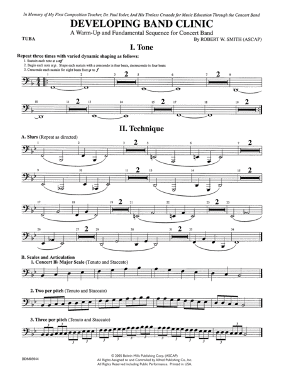 Developing Band Clinic (A Warm-Up and Fundamental Sequence for Concert ...