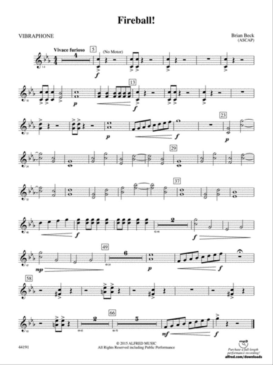 Fireball Vibraphone Concert Band Digital Sheet Music Sheet
