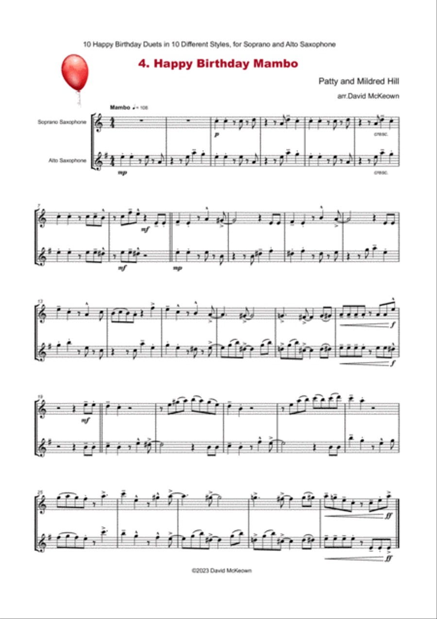10 Happy Birthday Duets In 10 Different Styles For Soprano And Alto