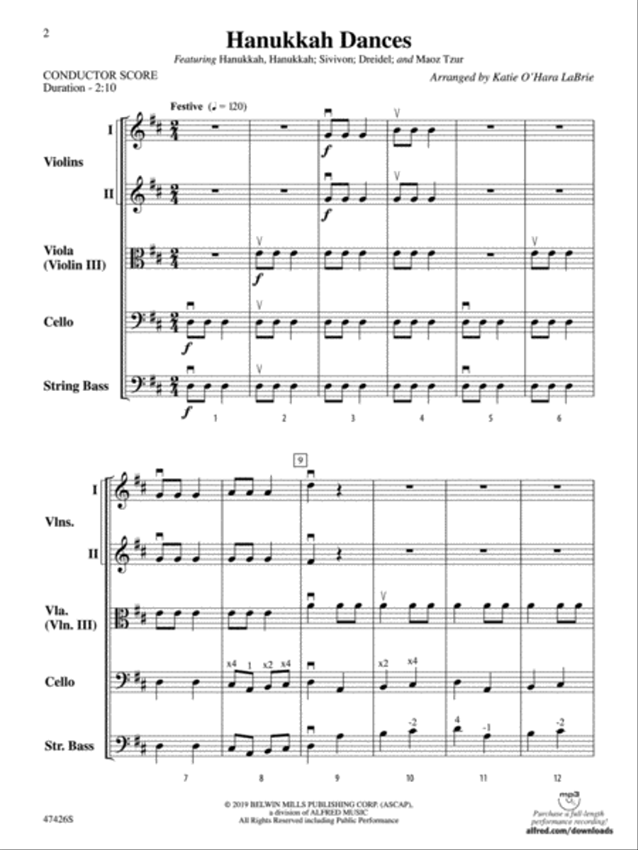 Hanukkah Dances: Score - String Orchestra - Digital Sheet Music | Sheet ...
