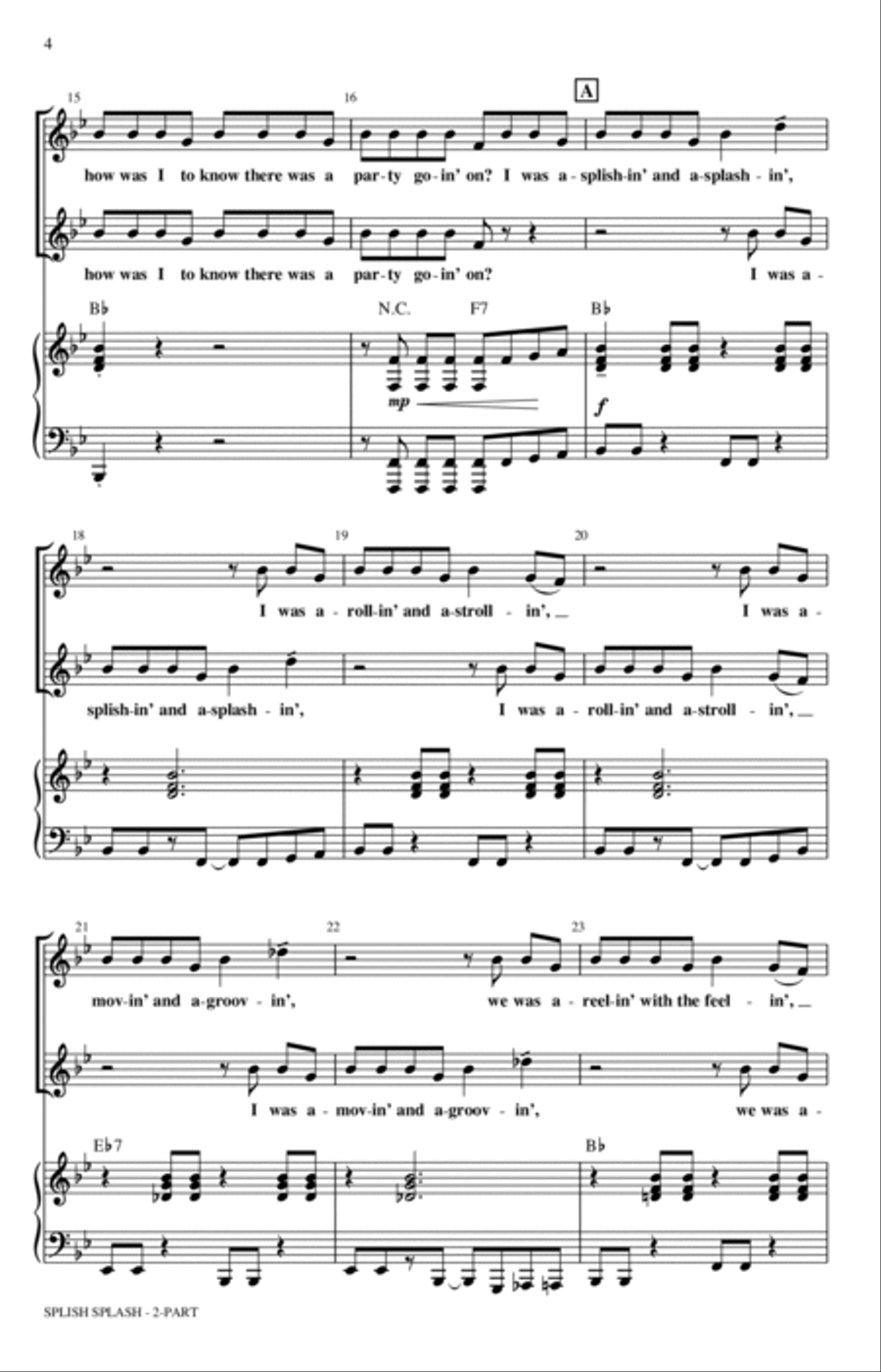 Splish Splash (arr. Kirby Shaw) by Bobby Darin - 2-Part - Digital Sheet ... Splish Splash (arr. Kirby Shaw) by Bobby Darin - 2-Part - Digital Sheet ...