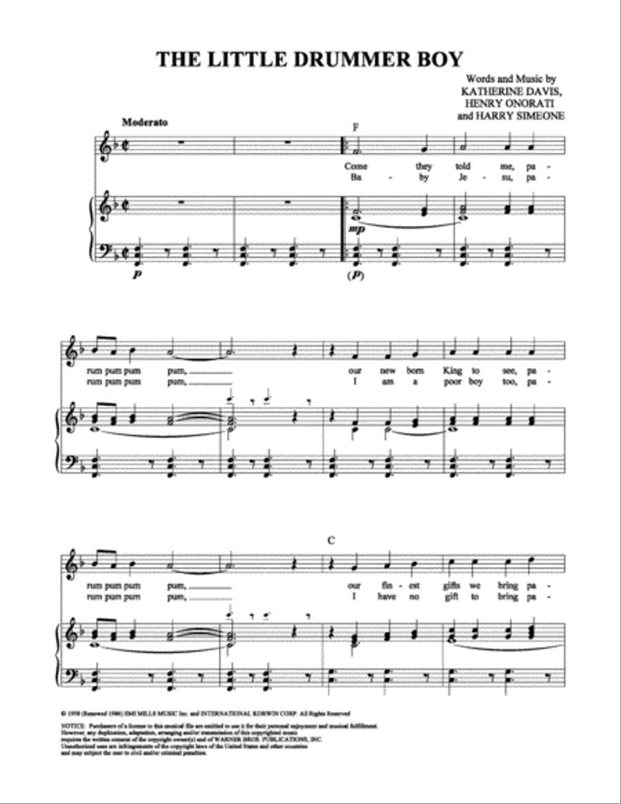 The Little Drummer Boy by Frank Sinatra - Voice, Piano, Vocal, Guitar ...