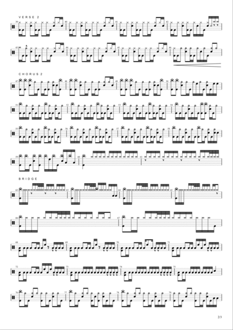 My Generation By Limp Bizkit Drum Set Digital Sheet Music Sheet