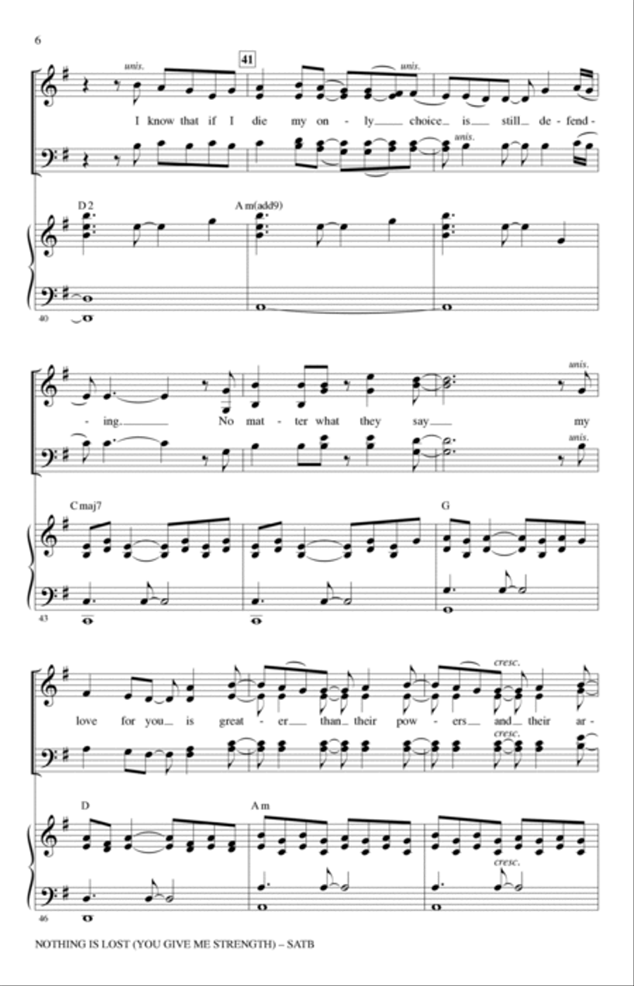 Nothing Is Lost You Give Me Strength Arr Mark Brymer By The Weeknd