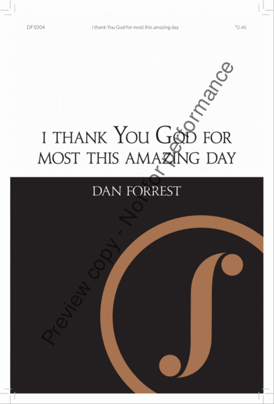 i thank You God for most this amazing day by Dan Forrest - 4-Part ...