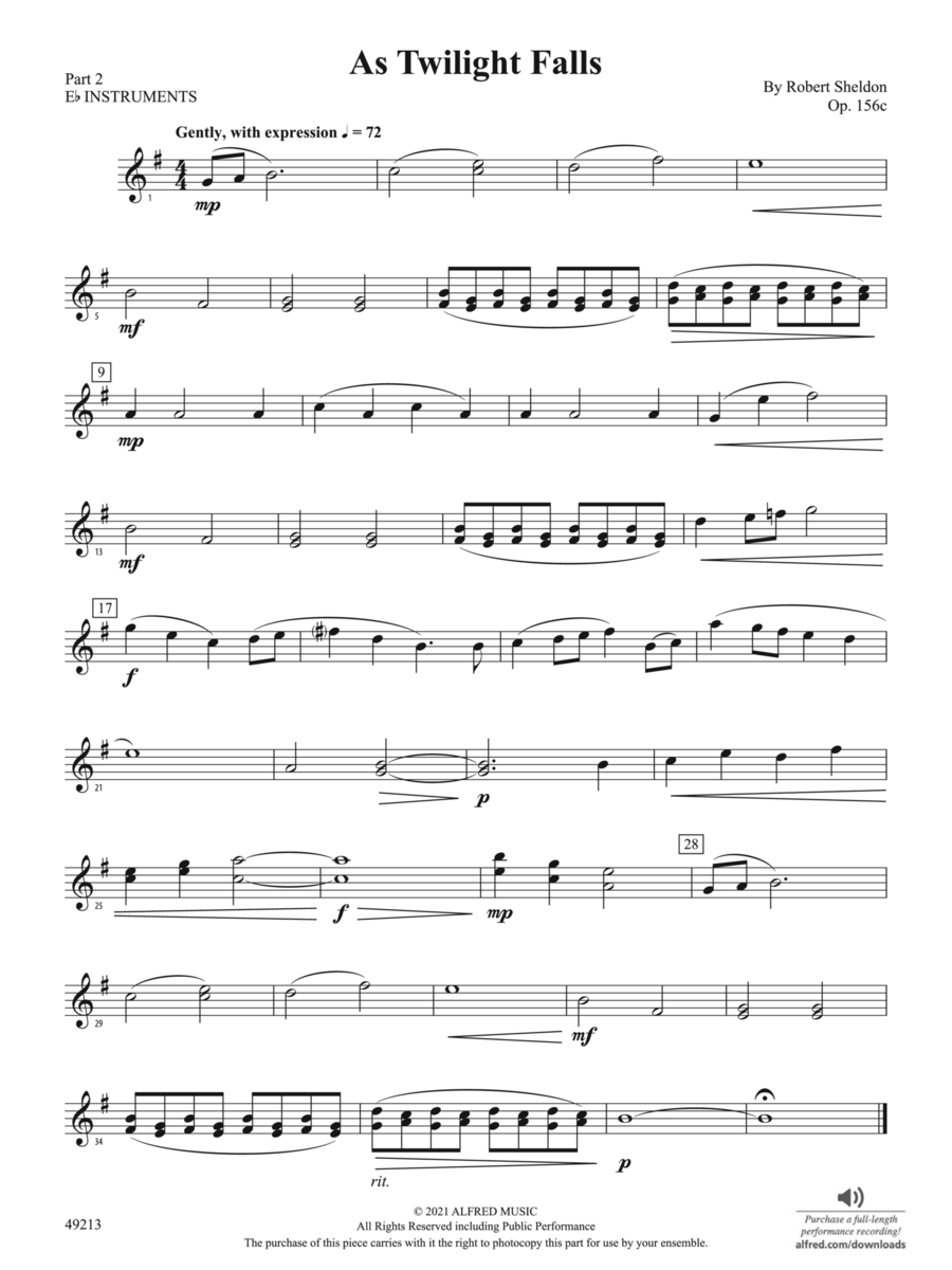 As Twilight Falls: Part 2 - E-flat Instruments - Concert Band - Digital ...
