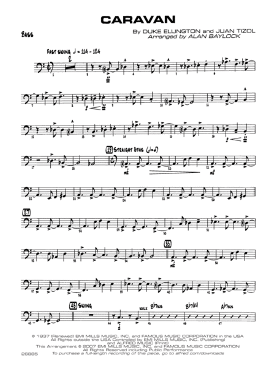Caravan: String Bass by Duke Ellington - Jazz Ensemble - Digital Sheet ...