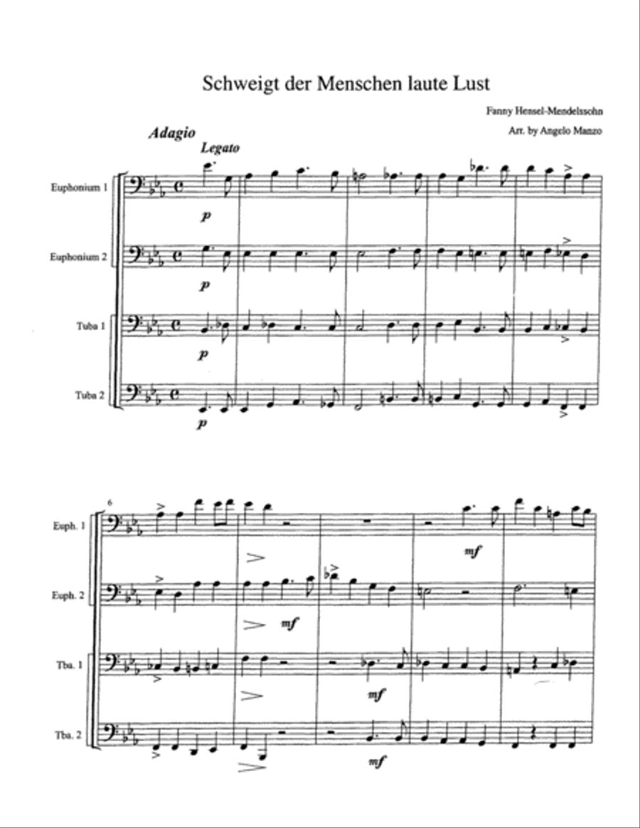 Schweigt der Menschen laute Lust - EETT - Digital Sheet Music | Sheet ...