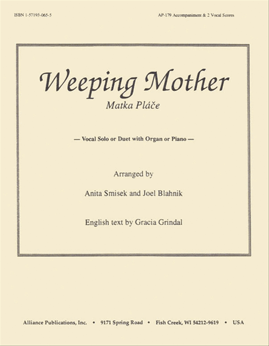 Weeping Mother/matka Place - Sa-org - SA - Sheet Music | Sheet Music Plus