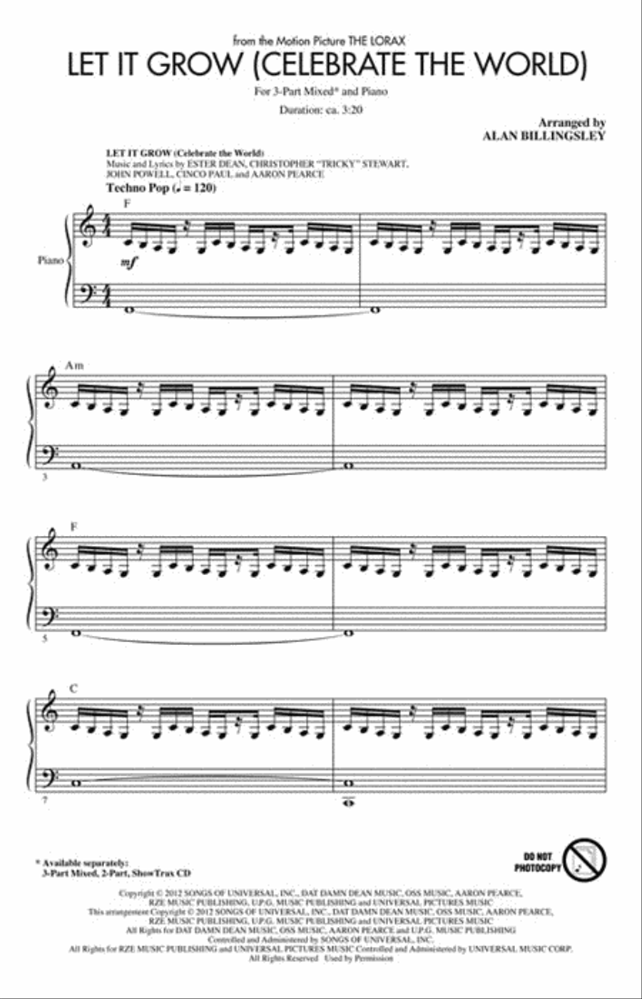 Let It Grow (Celebrate the World) (from The Lorax) by Alan Billingsley ...