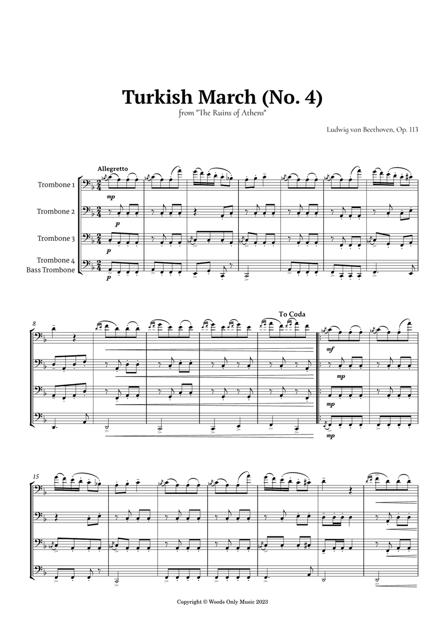 Turkish March by Beethoven for Trombone Quartet by Ludwig van Beethoven ...