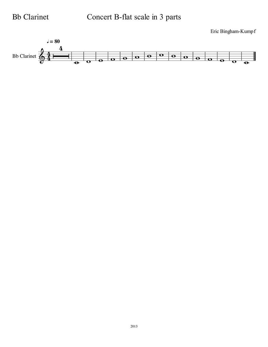 Concert B Flat Scale In 3 Parts By Eric Bingham Kumpf Marching Band