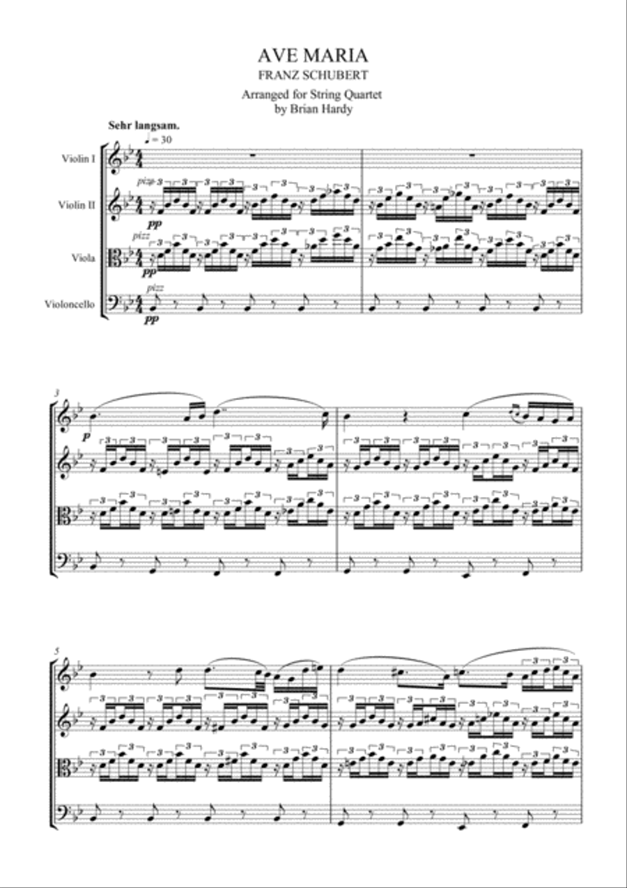 Ave Maria By Franz Schubert Cello Viola Violin Digital Sheet