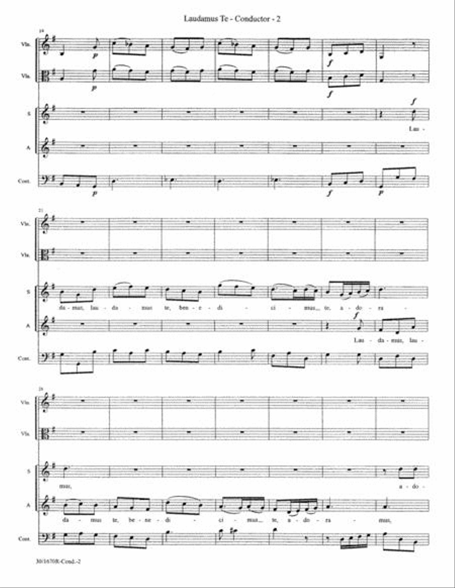 Laudamus Te - String Orchestra Score and Parts by Antonio Vivaldi ...