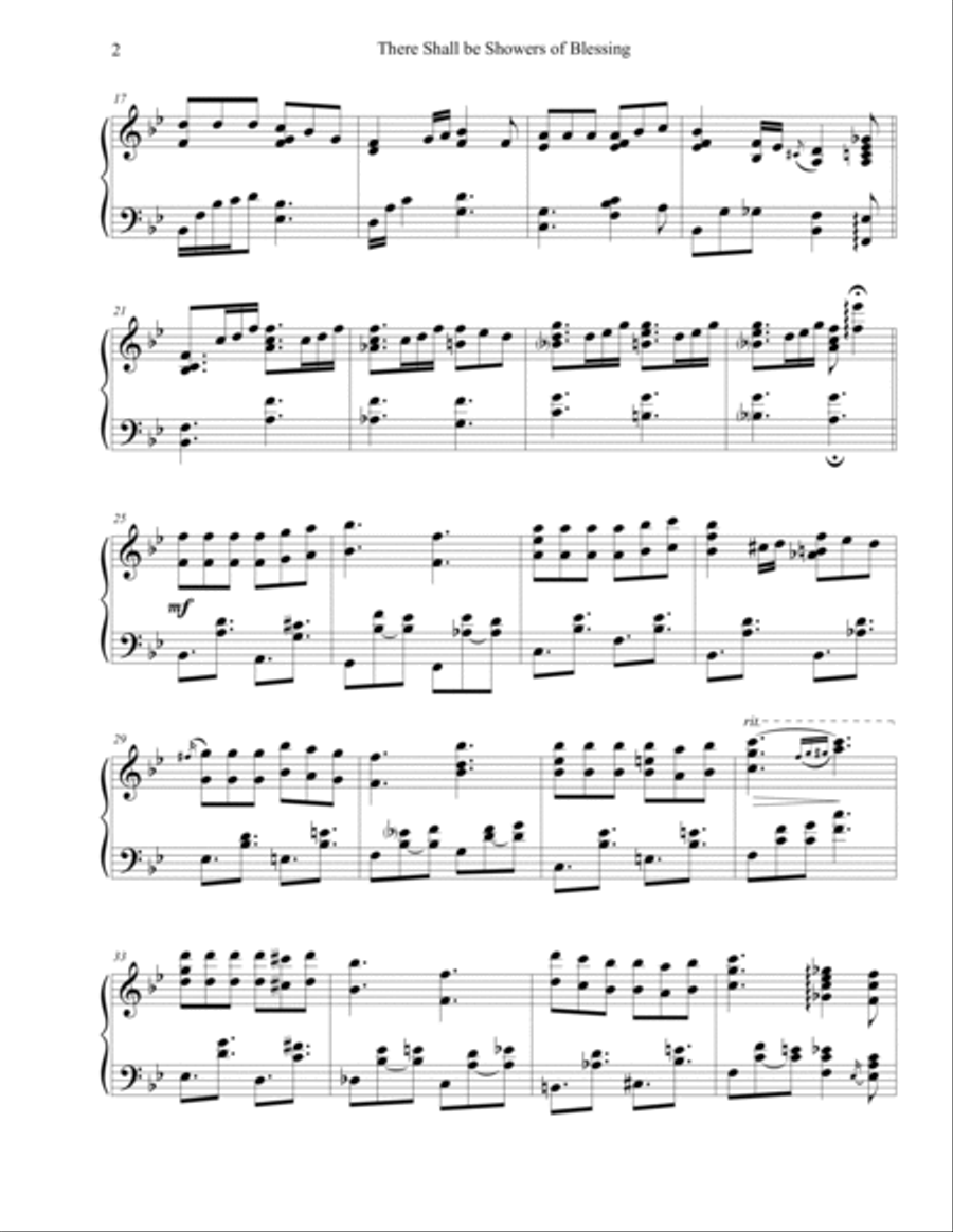 There Shall Be Showers Of Blessing Hymn Arrangement For Advanced Solo