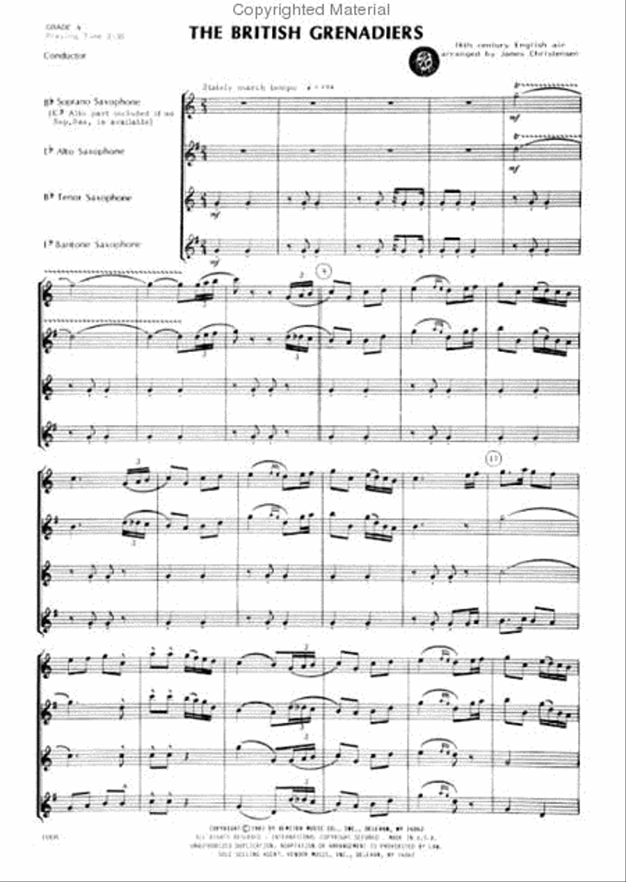 British Grenadiers by Traditional - School and Community - Sheet Music ...