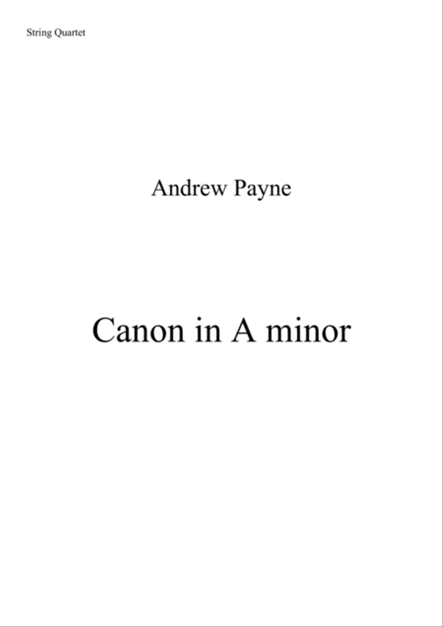 Canon in A minor - String Quartet - Digital Sheet Music | Sheet Music Plus