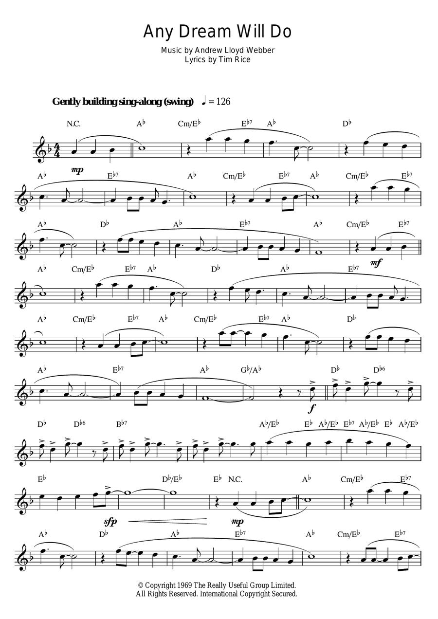 Any Dream Will Do (from Joseph And The Amazing Technicolor Dreamcoat ...