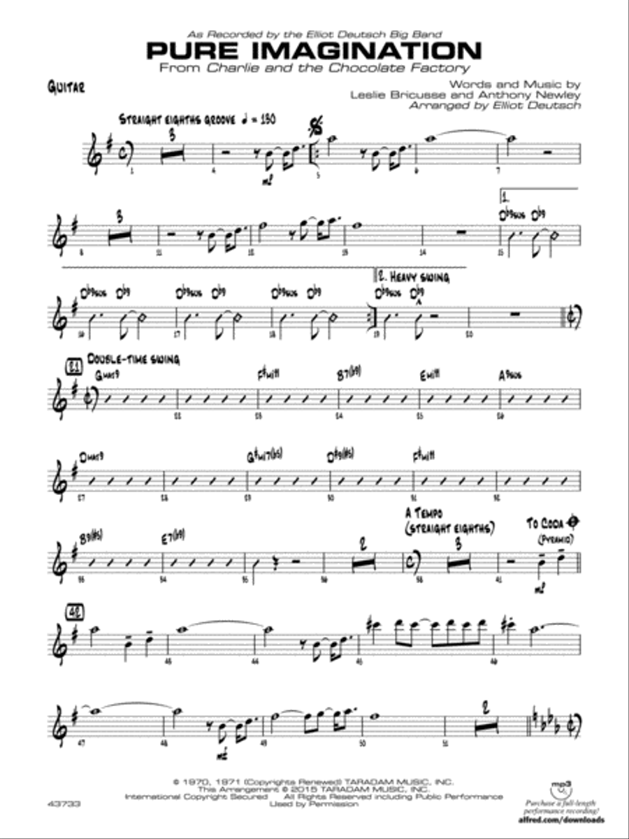 Pure Imagination: Guitar by Leslie Bricusse - Jazz Ensemble - Digital ...