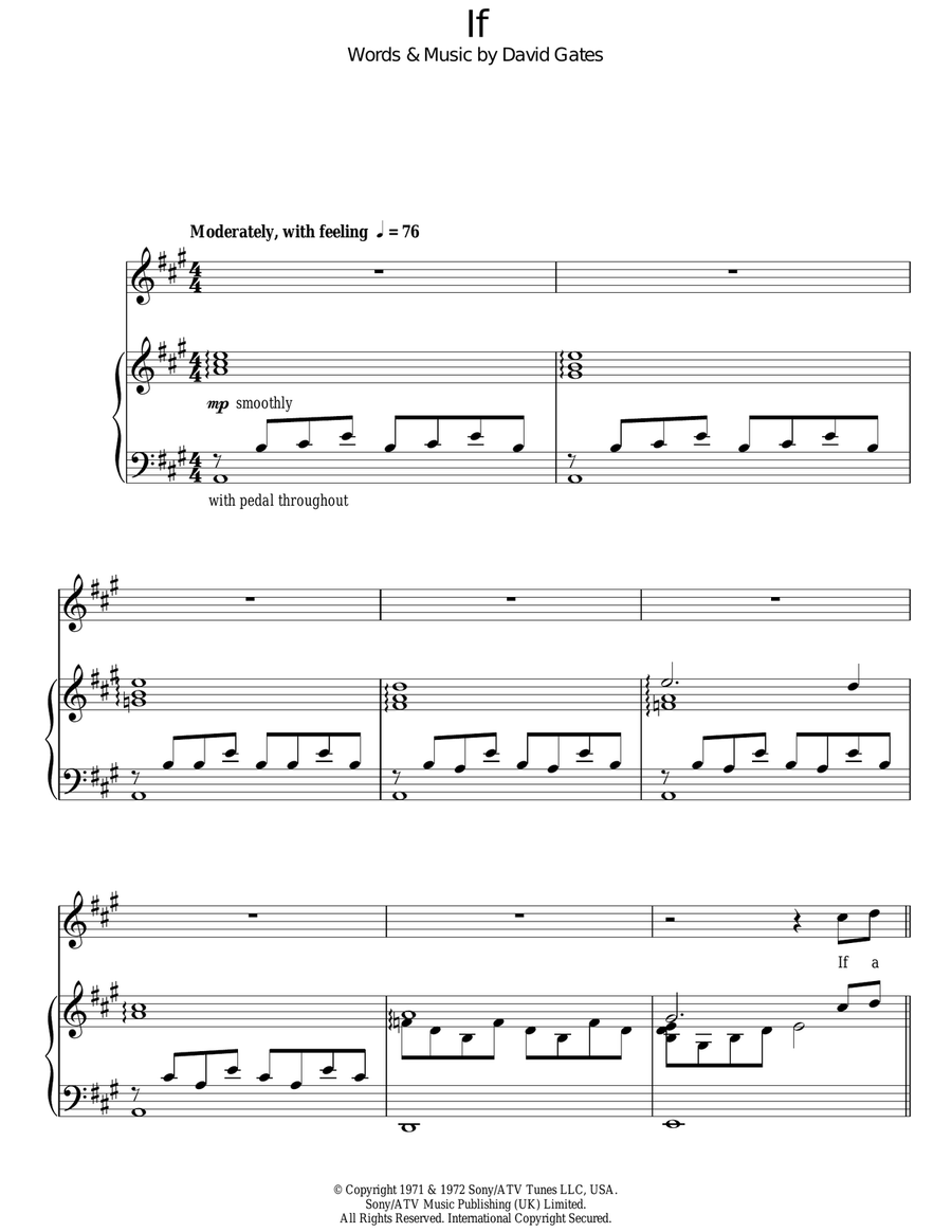 If by Bread - Acoustic Guitar, Piano, Voice - Digital Sheet Music ...