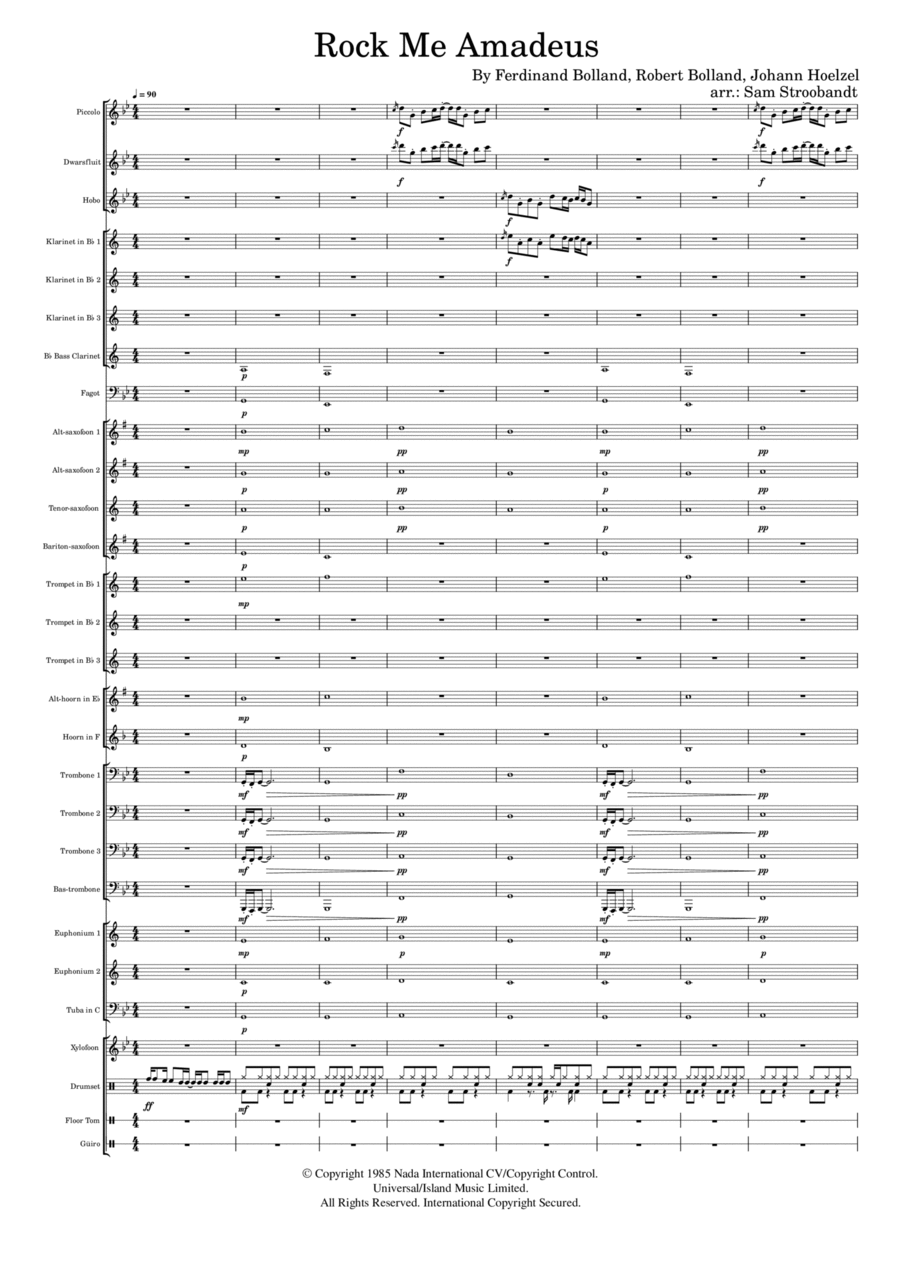Rock Me Amadeus - Concert Band - Early Intermediate Digital Sheet Music ...