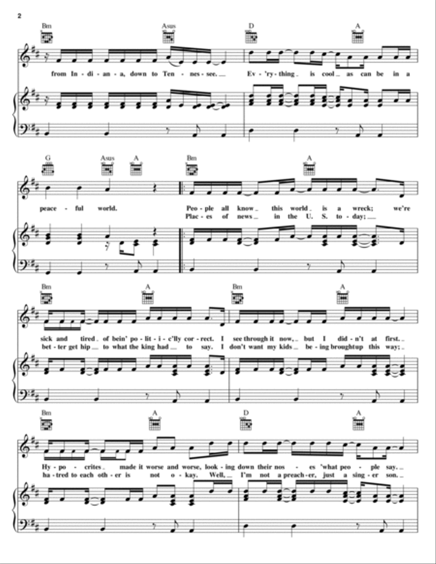 Peaceful World by John Mellencamp - Piano, Vocal, Guitar - Digital ...