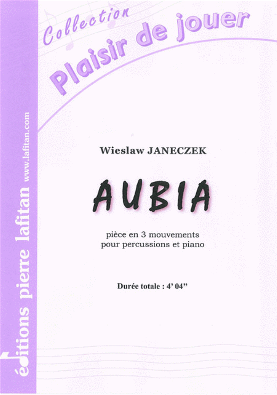Aubia (Pièce En 3 Mouvements) - Piano Accompaniment - Sheet Music ...