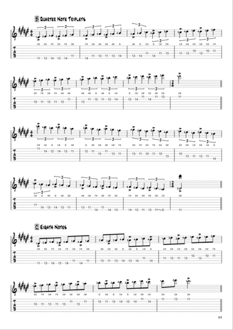 The D# Natural Minor Scale in 3-Note Units (2 Steps Forward, One Step ...