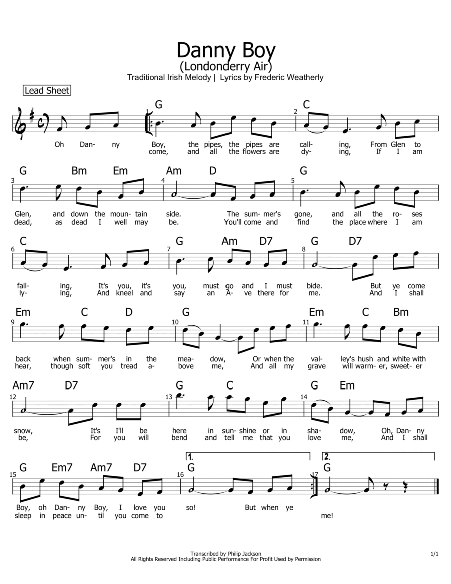 Danny Boy by Traditional - Piano - Digital Sheet Music | Sheet Music Plus
