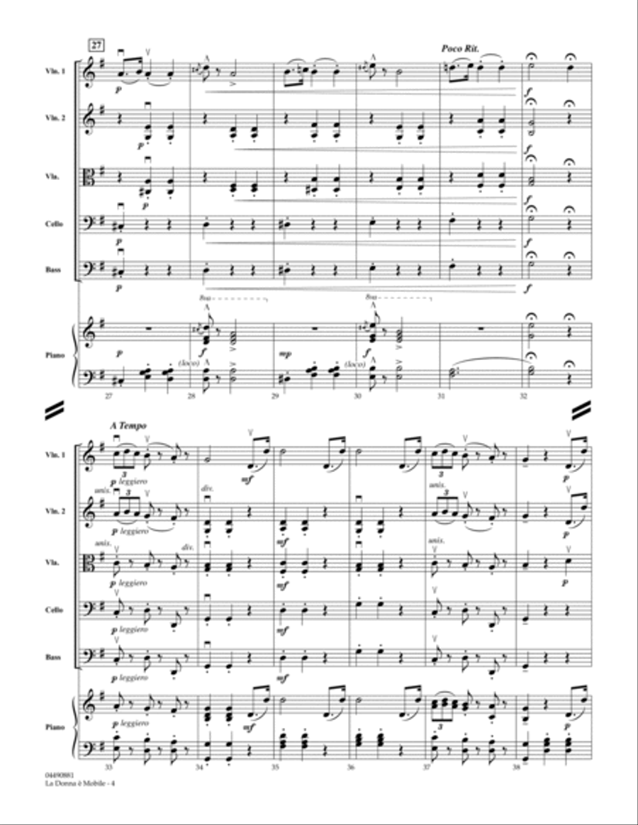 La Donna e Mobile (from Rigoletto) - Full Score by Giuseppe Verdi ...