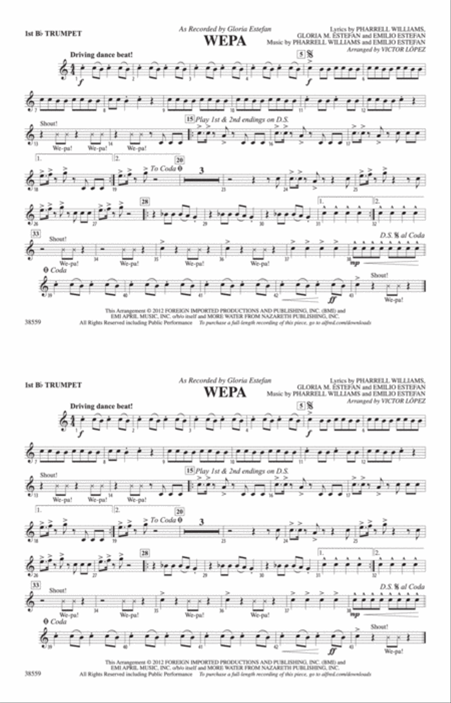 Wepa: 1st B-flat Trumpet - Marching Band - Digital Sheet Music | Sheet ...