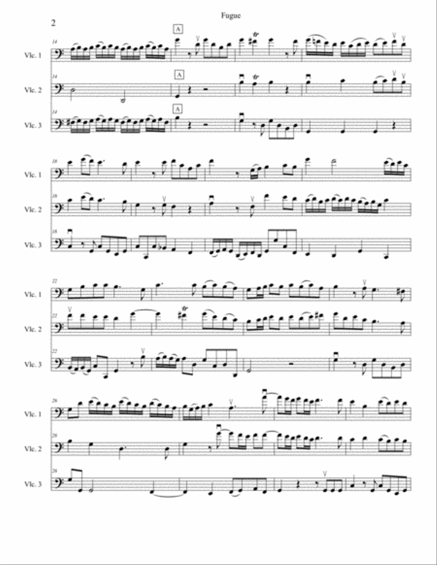 Fugue - a Baroque piece arranged for three intermediate cellos - String ...