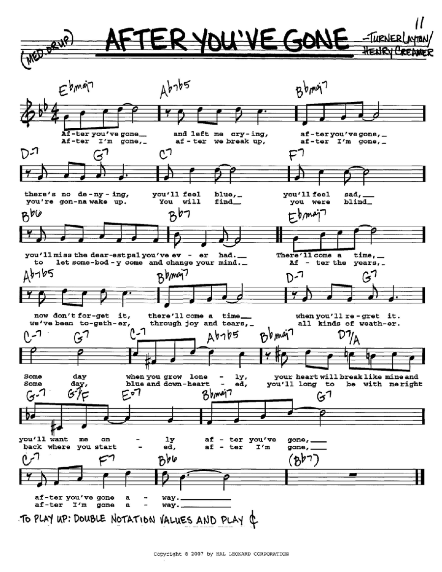 After You've Gone by Henry Creamer - Piano, Voice - Digital Sheet Music ...