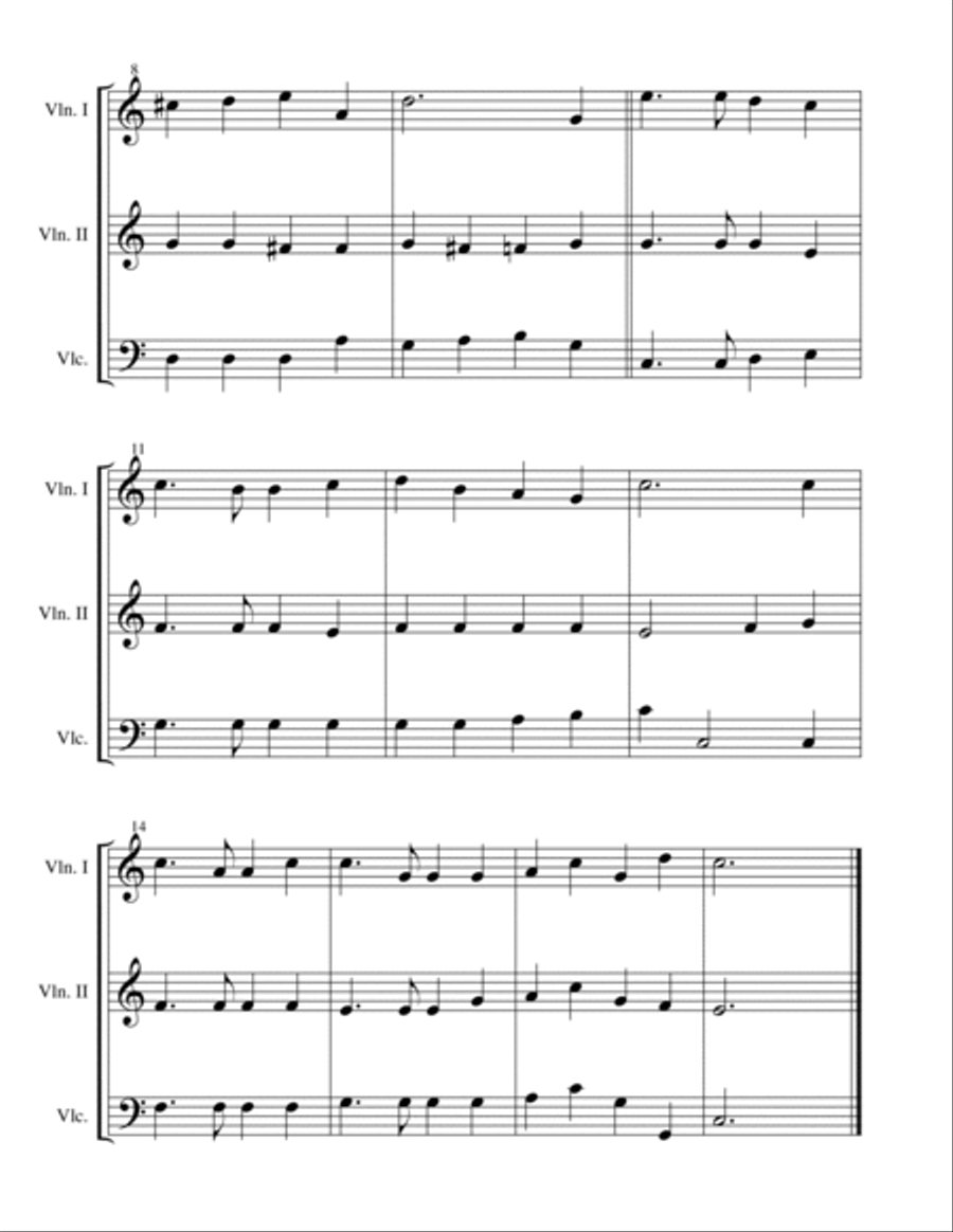 Patriotic Hymns For String Trio 2 Violins And Cello By Various